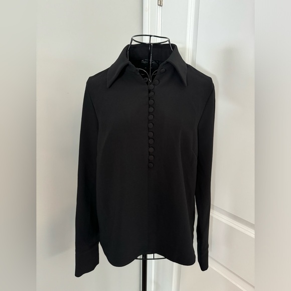 Zara | Tops | Zara Woman Black Collared Buttondown Blouse In Size Small ...